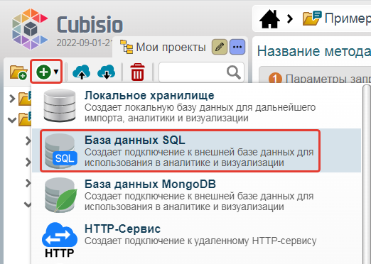 Подключение к внешней базе данных SQL | Cubisio - Документация